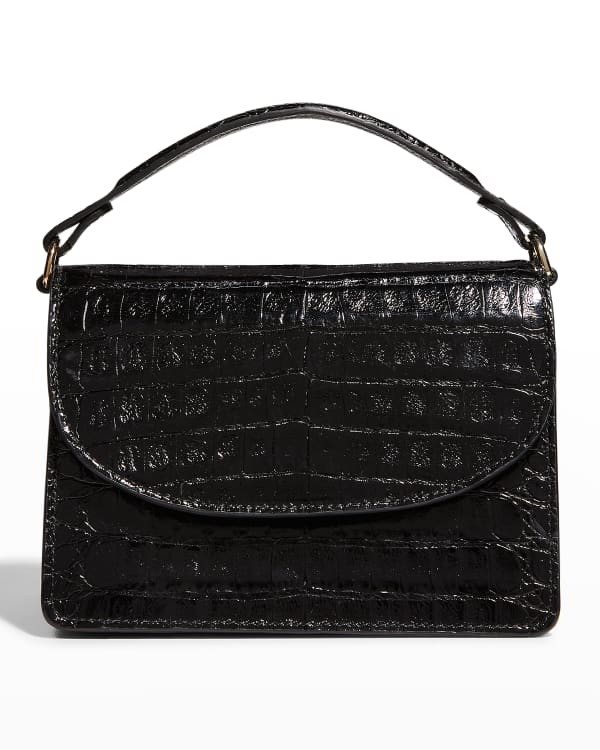 Maria Oliver Michelle Small Crocodile Top-Handle Bag with Strap ...