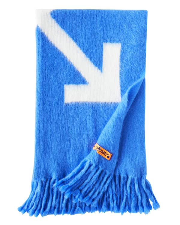 Off-White Arrow-Print Mohair Wool Blanket | Neiman Marcus