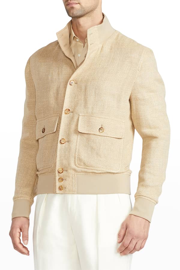 Bugatchi Men's Solid Stretch-Cotton Safari Jacket | Neiman Marcus