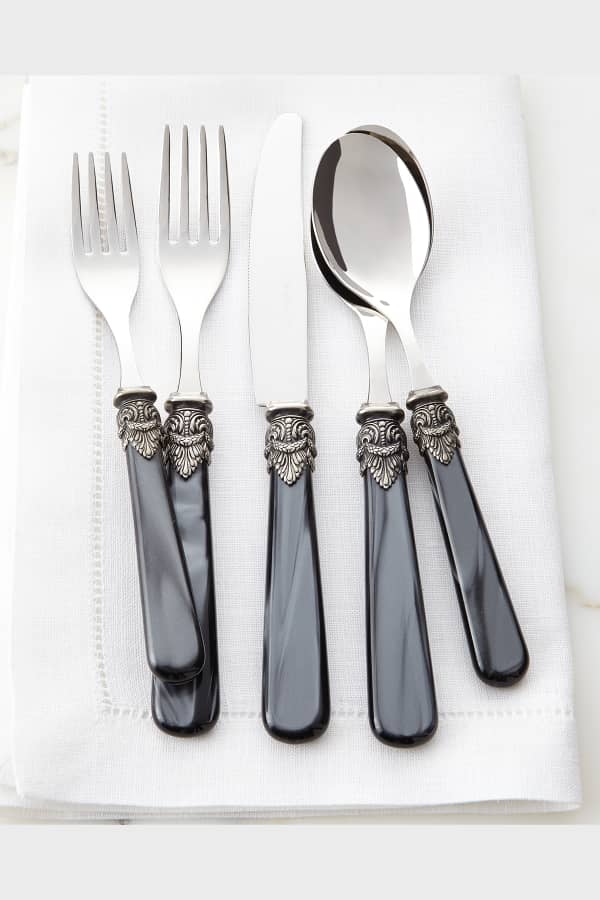 Cambridge Silversmiths 20-Piece Mala Flatware Set, Yellow Metallic ...
