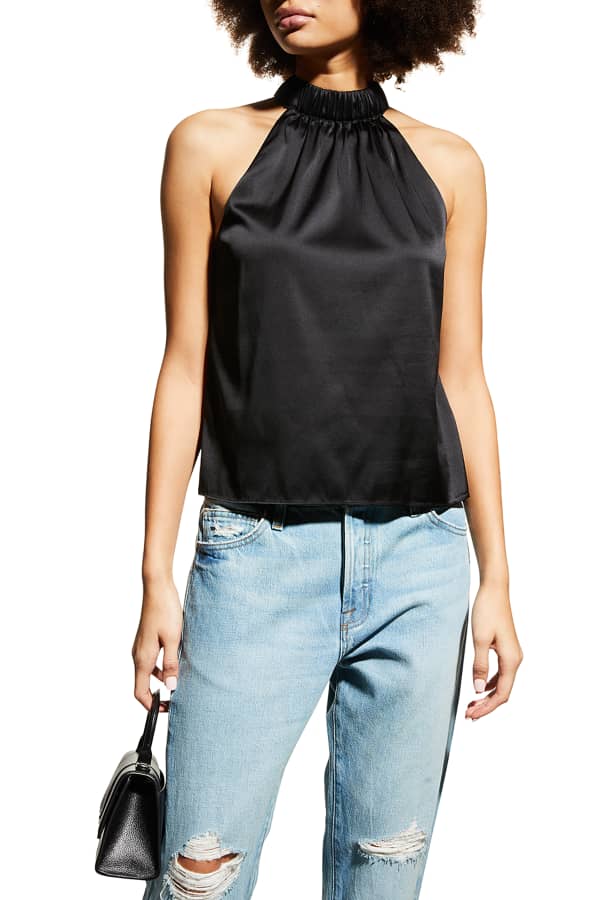 Trina Turk Marine Scarf-Halter Silk Top | Neiman Marcus