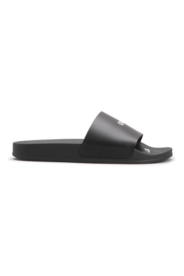 Off-White Bicolor Logo Pool Sandals | Neiman Marcus