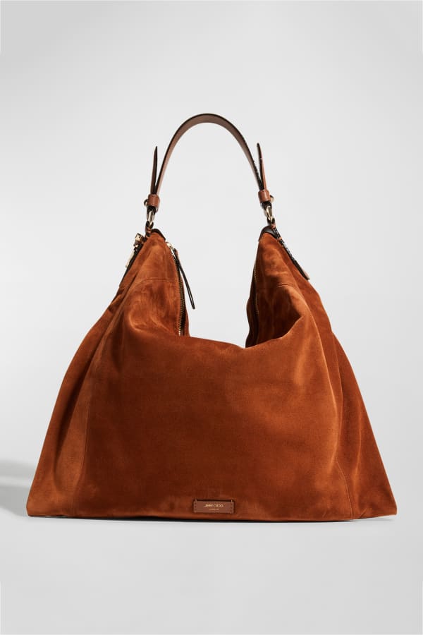 Jimmy Choo Ana Shiny Leather Hobo Bag | Neiman Marcus