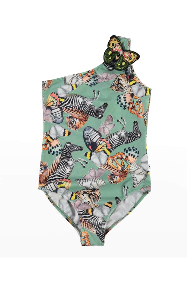 Shade Critters Girl's Daisy-Print Shimmer One-Piece Swimsuit, Size 3-8 ...