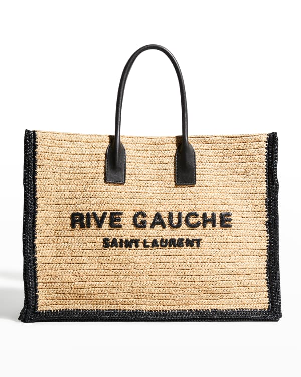 Saint Laurent YSL Small Basket Raffia Tote Bag | Neiman Marcus