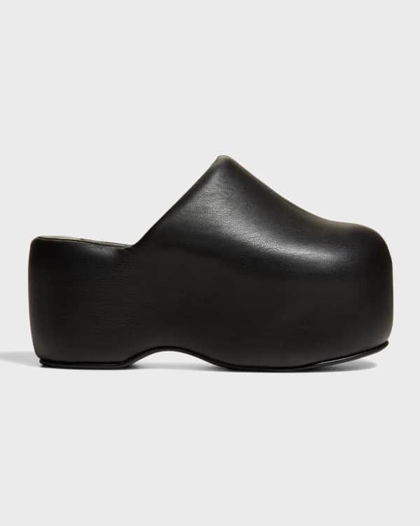 SIMONMILLER Bubble Denim Platform Slide Clogs | Neiman Marcus