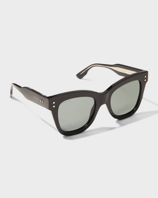 Gucci Interlocking G Acetate Cat-Eye Sunglasses | Neiman Marcus