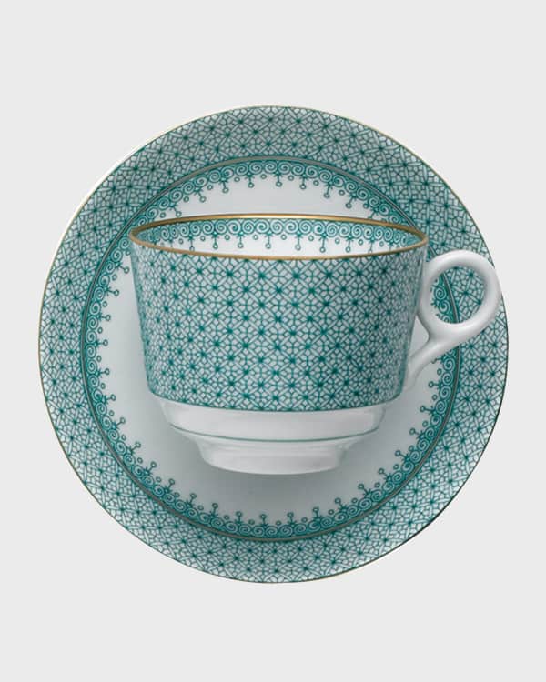 Versace Butterfly Garden Modern Teacup & Saucer Set | Neiman Marcus