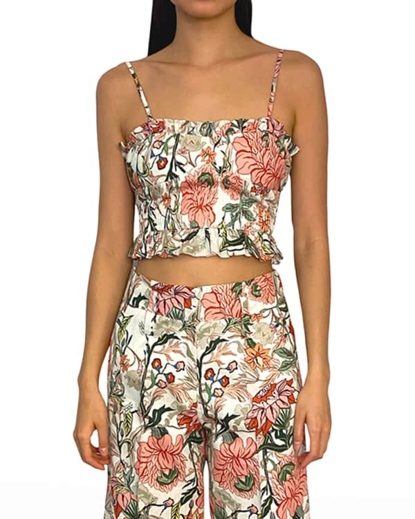 Alice + Olivia Laura Tie-Front Cropped Halter Top | Neiman Marcus