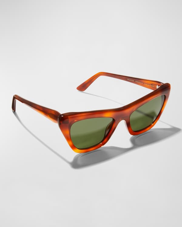 Bottega Veneta Inverted Triangle Acetate Cat-Eye Sunglasses | Neiman Marcus