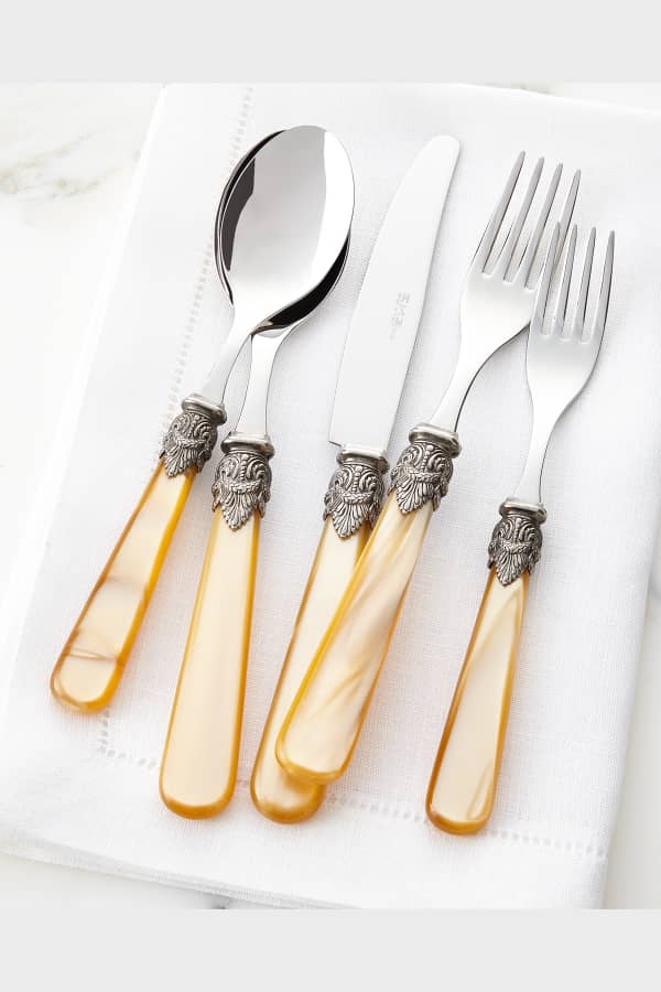 Cambridge Silversmiths 20-Piece Mala Flatware Set, Yellow Metallic ...