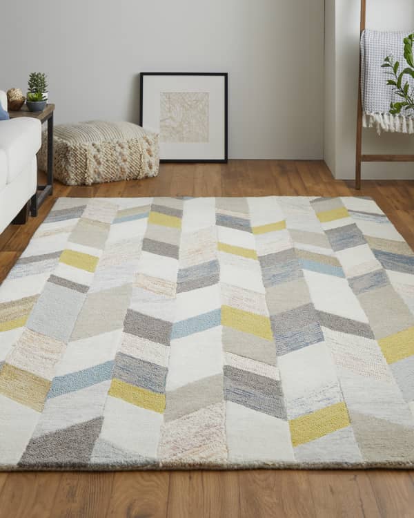Weave & Wander Binada Graphic Chevron Tufted Rug, 2' x 3' | Neiman Marcus