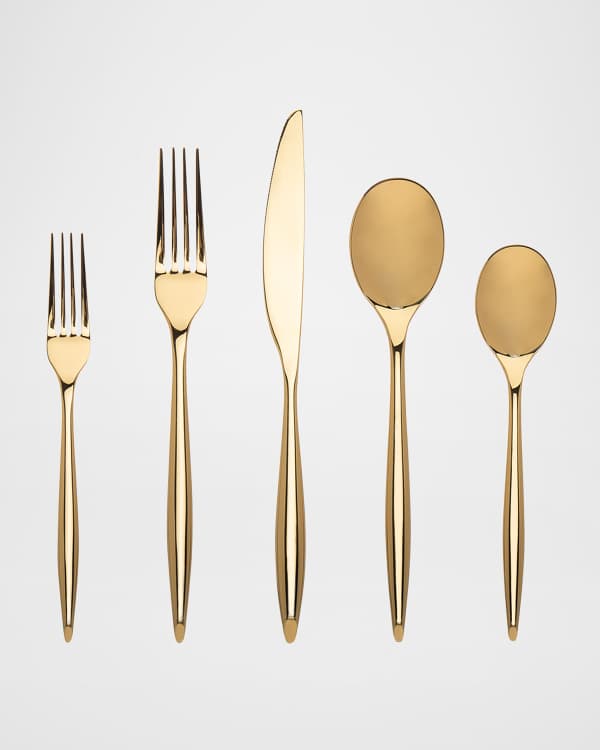 Godinger 20th Century Baroque 20-Piece Flatware Set - 18/10 All Gold ...