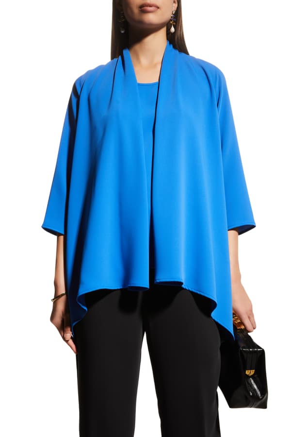 Caroline Rose Plus Size Matte Crepe Mid Swing Cardigan | Neiman Marcus