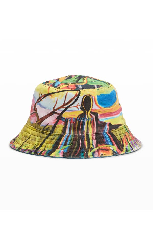 Balmain Men's Monogram Jacquard Bucket Hat | Neiman Marcus