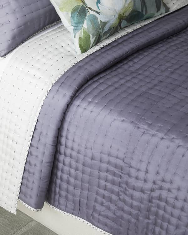 Designers Guild Sevanti Graphite Queen Quilt | Neiman Marcus