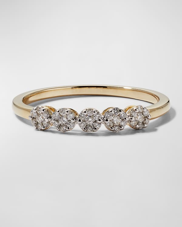 STONE AND STRAND Three-Row Diamond Pavé 10K Gold Pinky Ring | Neiman Marcus