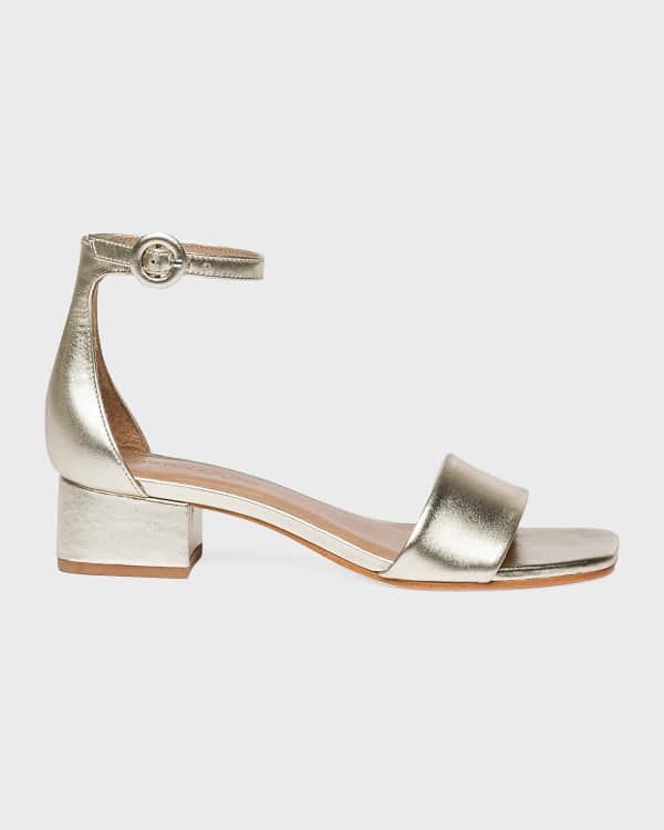 Bernardo Belinda Metallic Ankle-Strap Sandals | Neiman Marcus