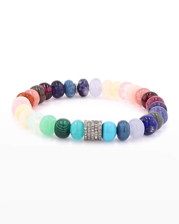 Sheryl Lowe 8mm Chakra Multicolor Bead Bracelet | Neiman Marcus