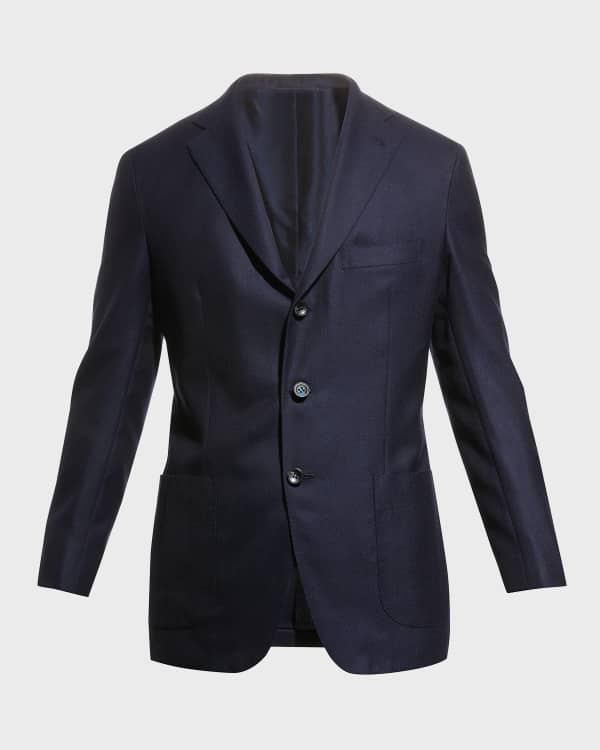 Kiton Men's Cashmere Windowpane Sport Coat | Neiman Marcus