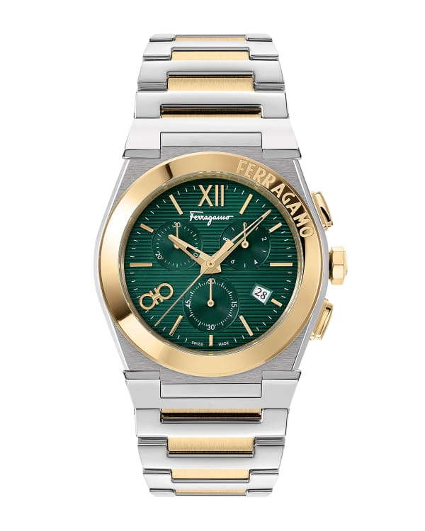 Ferragamo Men's Moonphase Two-Tone Stainless Steel Watch, 40mm | Neiman ...