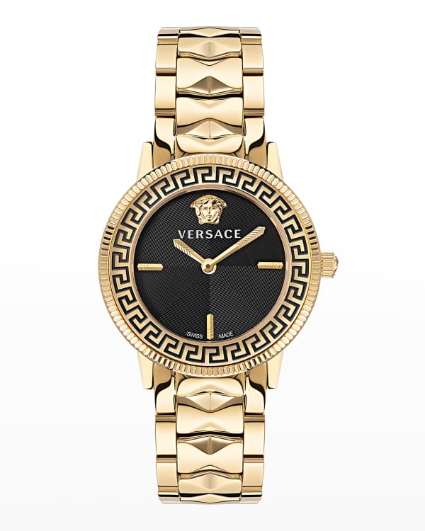 Versace 35mm Greca Time Watch with Bracelet Strap, Two-Tone | Neiman Marcus