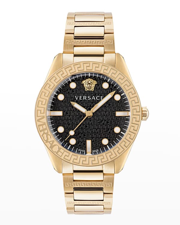 Versace Men's Greca Time IP Yellow Gold Bracelet Watch, 41mm | Neiman ...