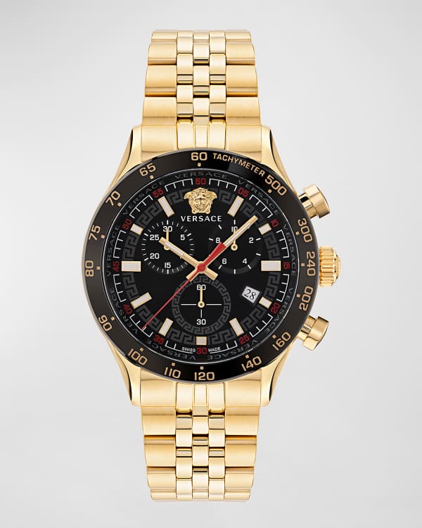 Versace Men's Greca Time IP Yellow Gold Bracelet Watch, 41mm | Neiman ...