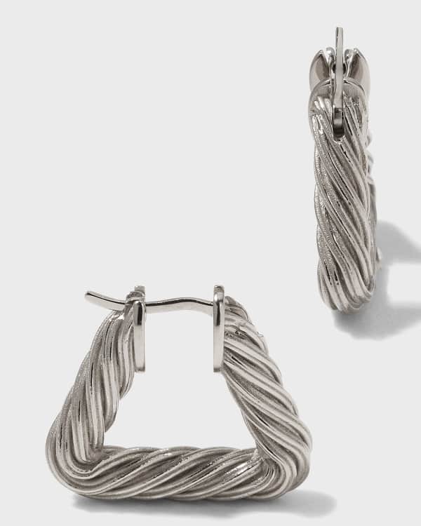 Bottega Veneta Twisted Triangle Hoop Earrings | Neiman Marcus