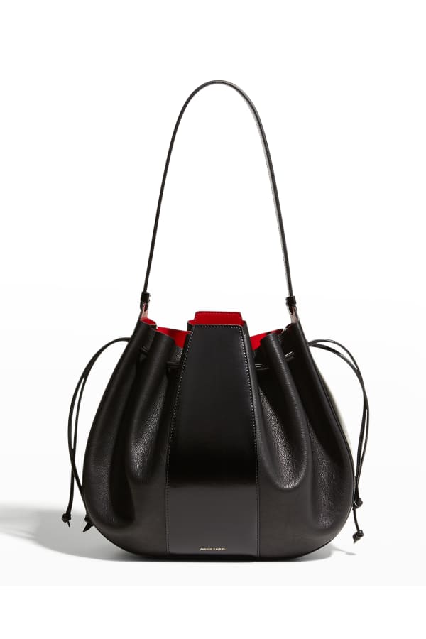 Mansur Gavriel Lilium Calfskin Drawstring Shoulder Bag | Neiman Marcus