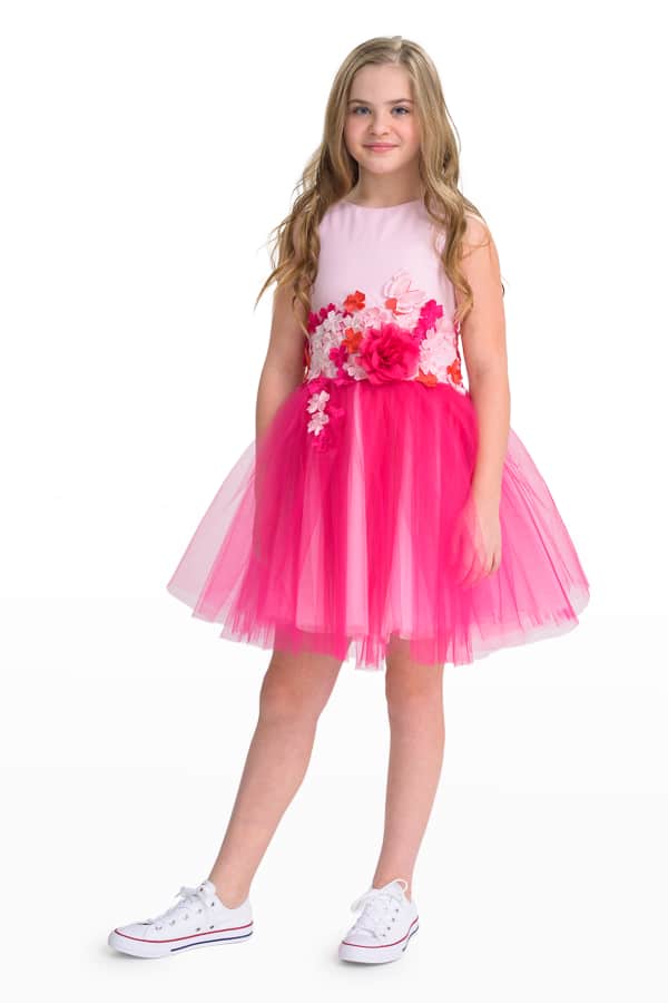 Zoe Girl's Sequin Sheath Dress w/ Feather Skirt, Size 7-16 | Neiman Marcus
