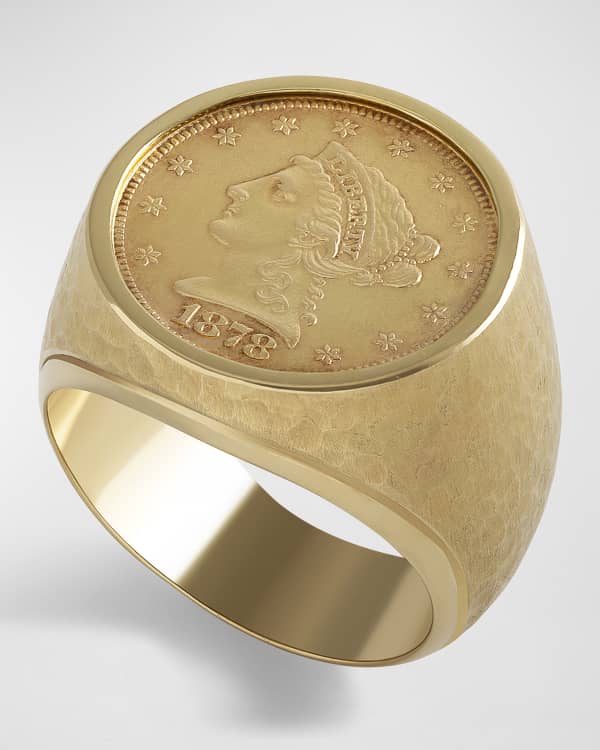 Jorge Adeler Men's 18K Yellow Gold Lapis Ring | Neiman Marcus