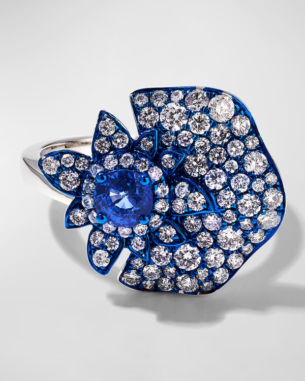 Nini Jewels 18k Tsavorite, Diamond and Blue Sapphire Peacock Bracelet ...