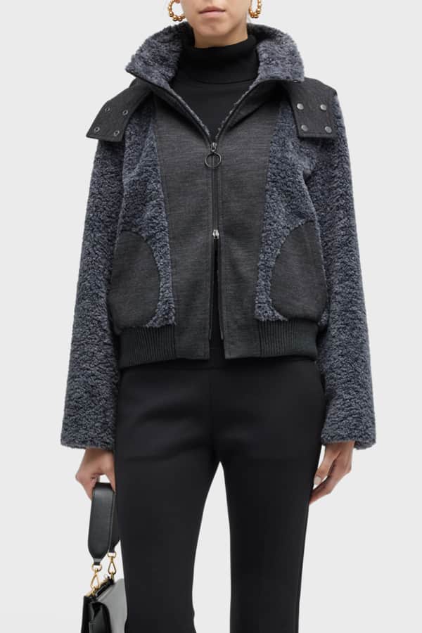 Vince Sherpa Faux Fur Jacket | Neiman Marcus