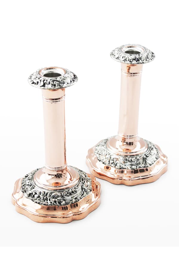 Coppermill Kitchen Antique Sheffield Copper & Silver Candlesticks ...