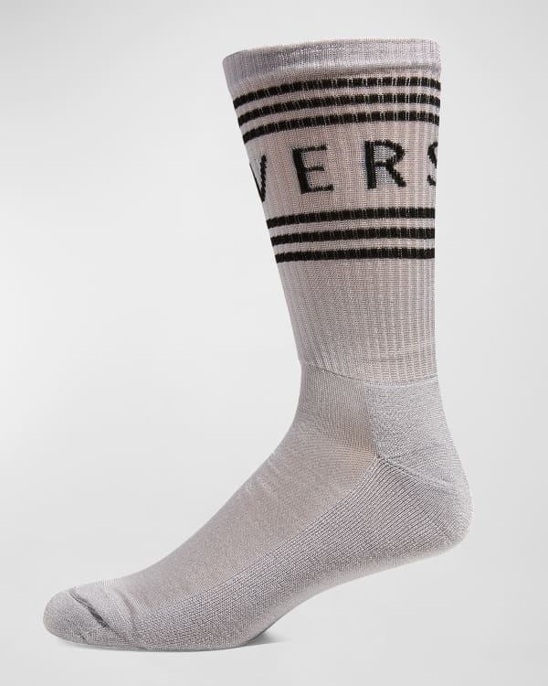 Amiri Men's Ribbed MA-Logo Crew Socks | Neiman Marcus