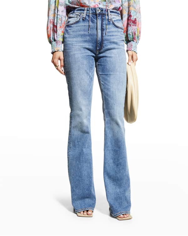 Emporio Armani High-Rise Cropped Flare Jeans | Neiman Marcus
