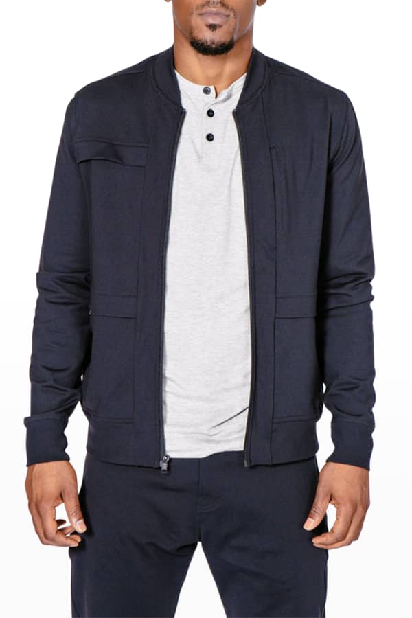 WESC Men's Colorblock Denim Bomber Jacket | Neiman Marcus