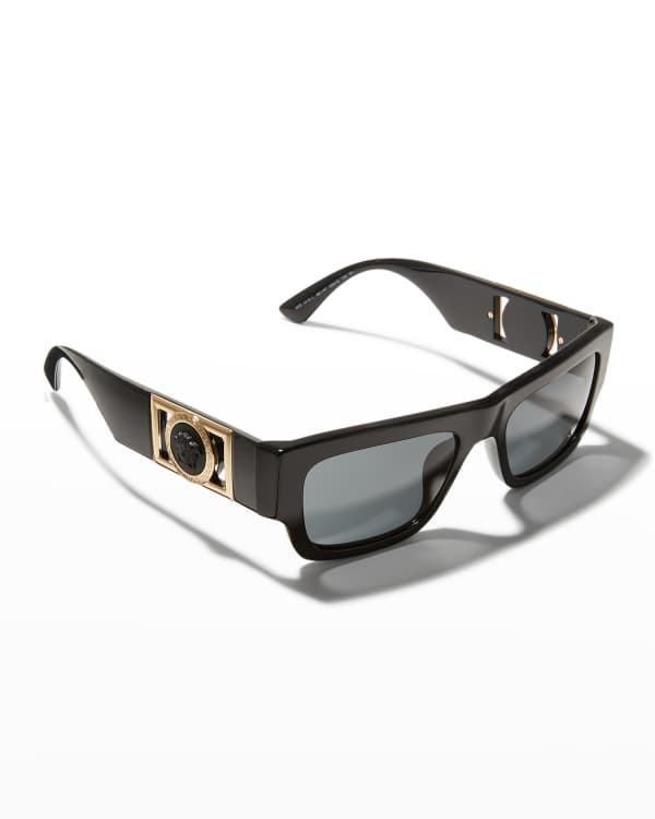 Versace Medusa Rimless Rectangle Metal Sunglasses | Neiman Marcus