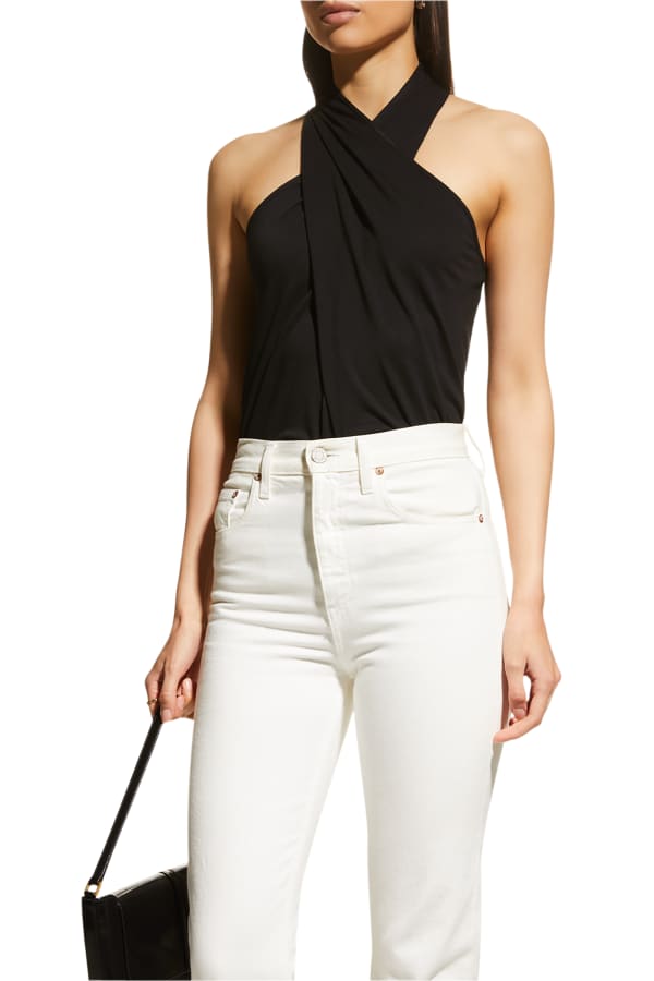 Trina Turk Marine Scarf-Halter Silk Top | Neiman Marcus