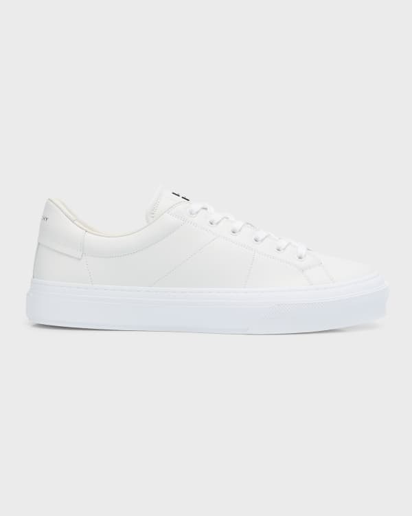 Burberry Men's Reeth Leather House Check Low-Top Sneakers, White ...
