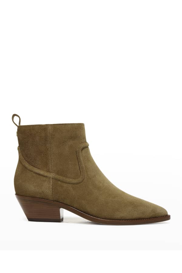 Marion Parke Winnie Suede Zip Ankle Booties | Neiman Marcus
