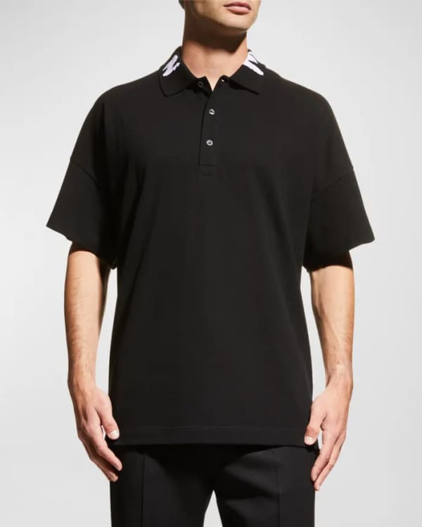 Balmain Men's Monogram Polo Shirt | Neiman Marcus