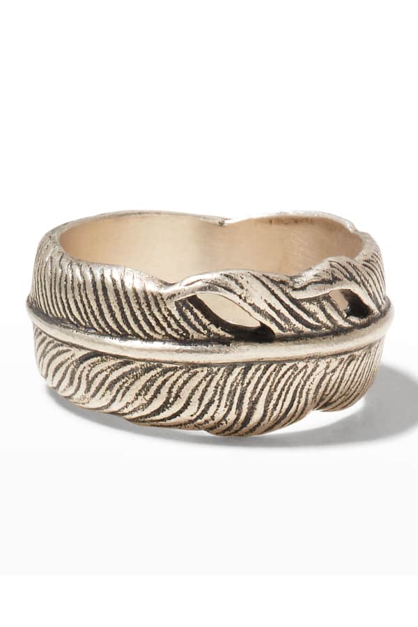 Armenta Men's Romero Artifact Wide-Band Ring w/ Black Sapphires, Size ...