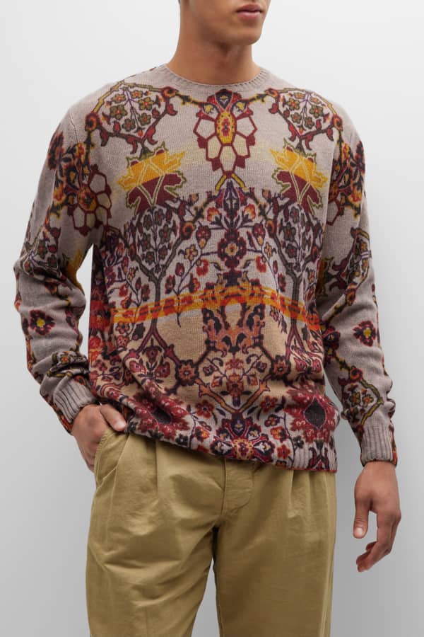 Etro Men's Paisley Bandana Knit Sweater | Neiman Marcus