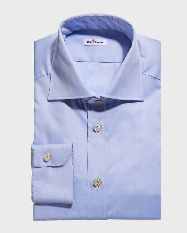 Kiton Men's Solid Dress Shirt | Neiman Marcus
