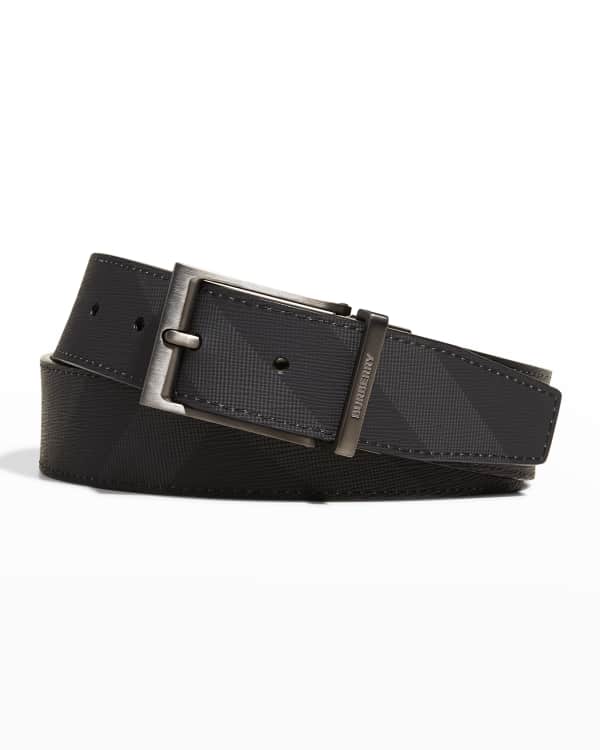 Burberry Men's Reversible London Check Plaque Belt | Neiman Marcus