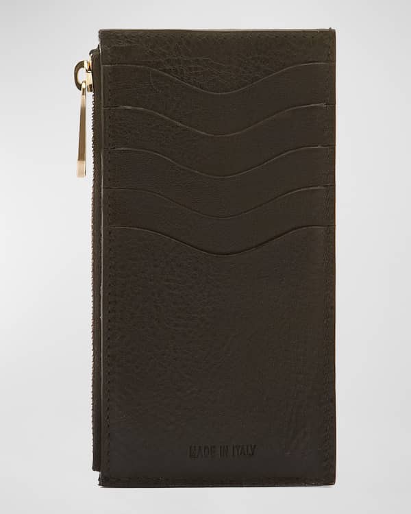 Il Bisonte Classic Zip Leather Card Holder | Neiman Marcus