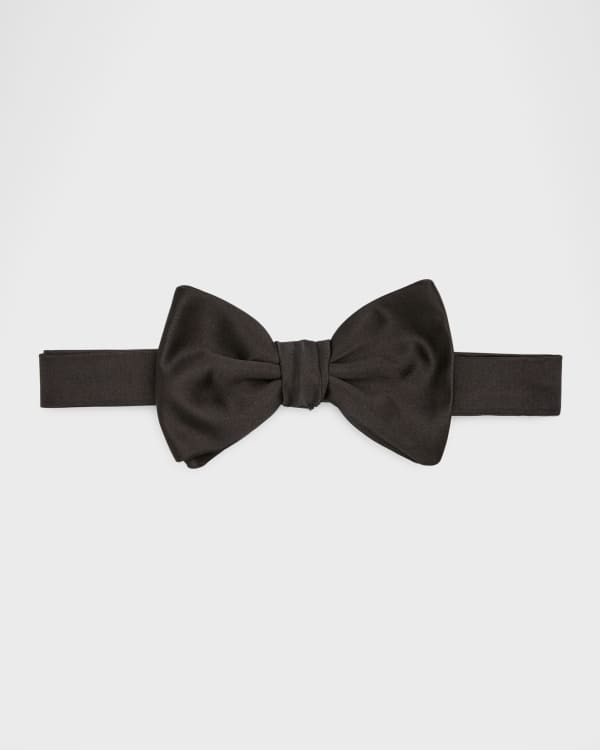 Stefano Ricci Men's Pleated Silk Pre-Tied Bow Tie | Neiman Marcus