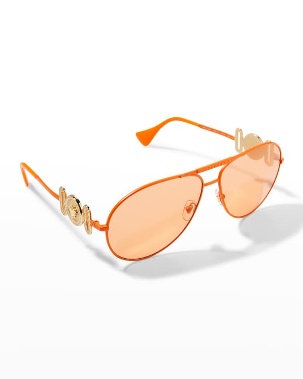 Versace Medusa Rimless Rectangle Metal Sunglasses | Neiman Marcus